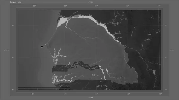 Uruguay Highlighted Grayscale Elevation Map Lakes Rivers Map Country's ...