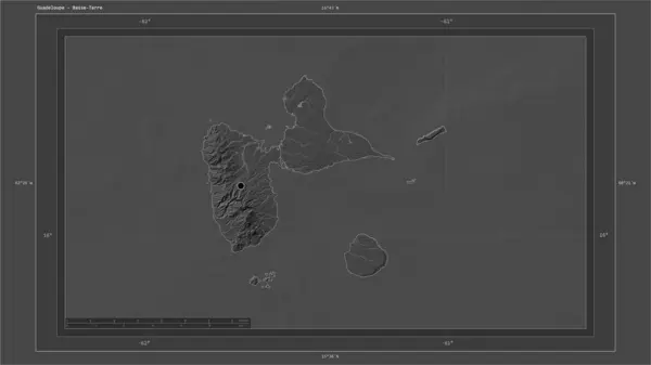 Guadalupe destaca en un mapa de elevaci n de Bilevel con lagos y r os mapa con el punto capital ...