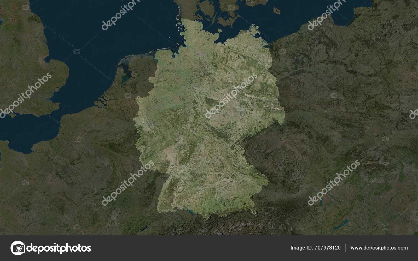 Germany Highlighted High Resolution Satellite Map — Stock Photo © zelwanka #707978120