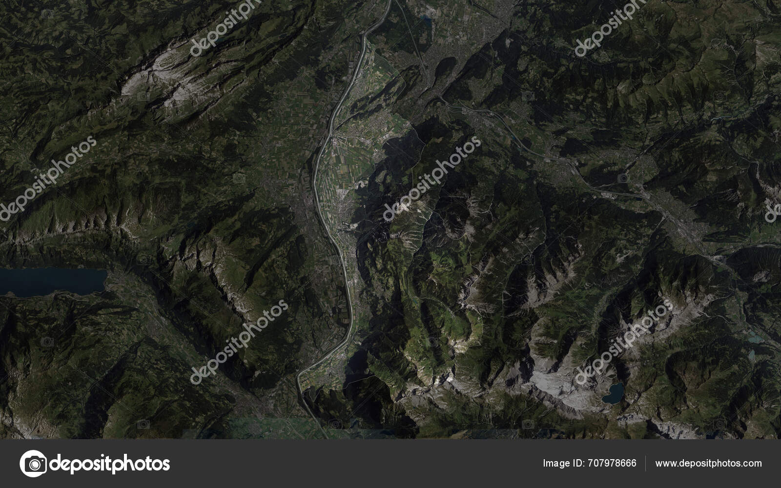Liechtenstein Highlighted High Resolution Satellite Map — Stock Photo © zelwanka #707978666