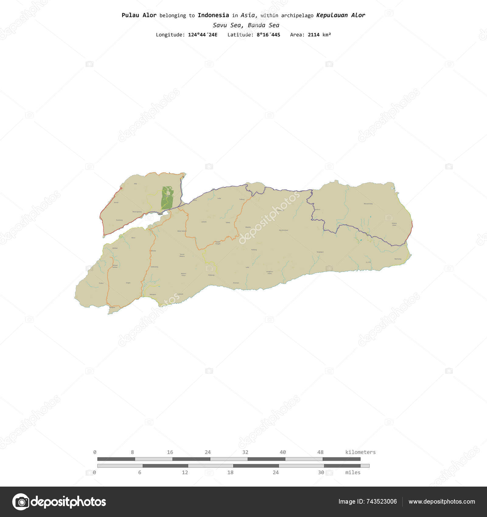 Pulau Alor Savu Sea Belonging Indonesia Isolated Topographic Osm ...