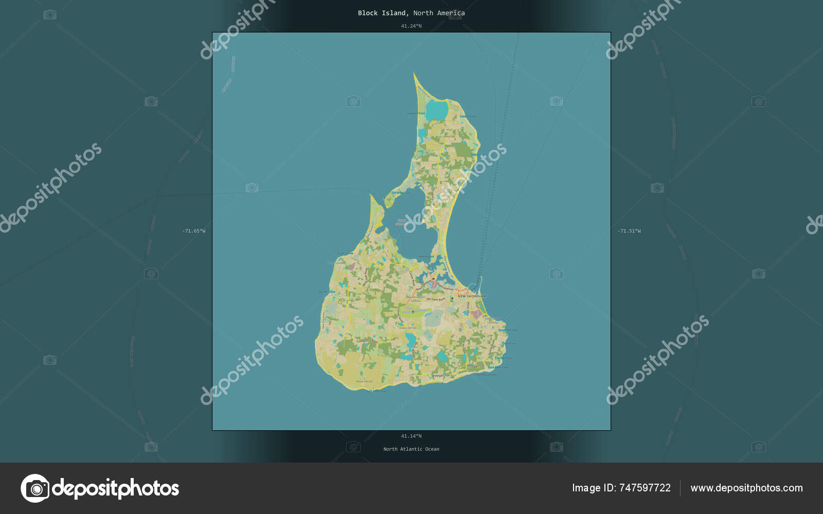 Block Island North Atlantic Ocean Belonging United States Described ...