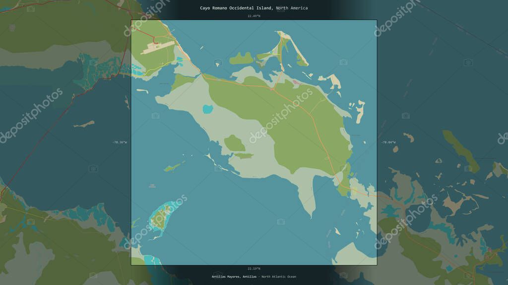 Isla Cayo Romano Occidental en el Océano Atlántico Norte, perteneciente ...