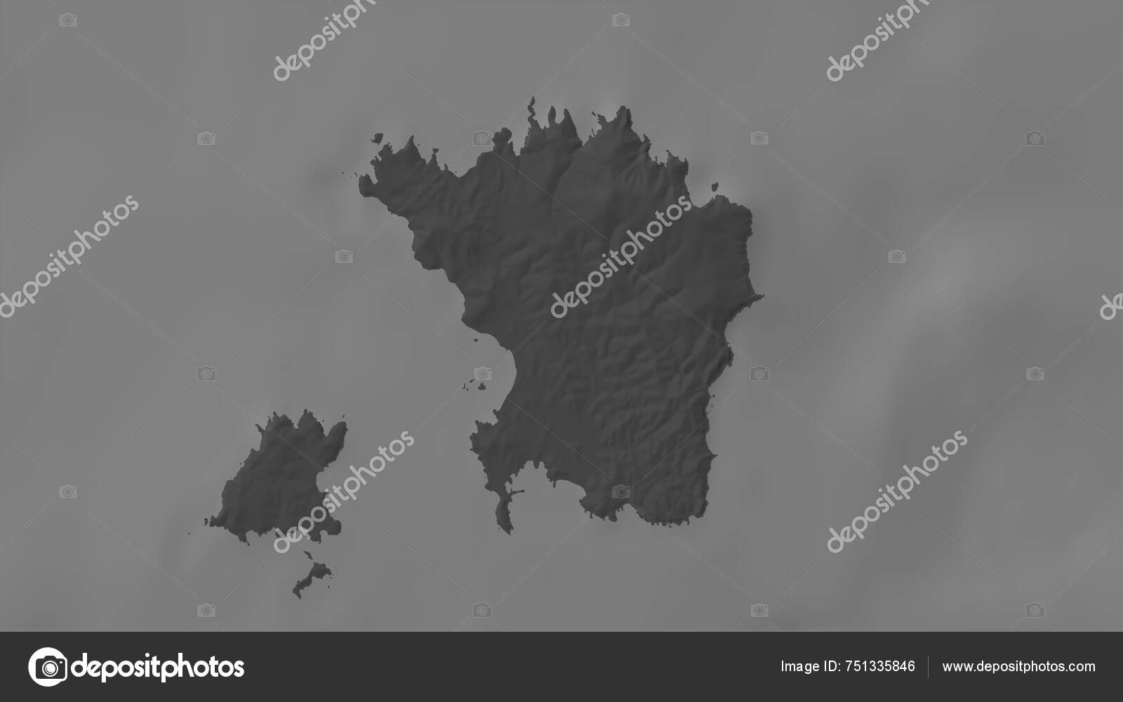 Psara Island Aegean Sea Bilevel Elevation Map — Stock Photo © zelwanka ...