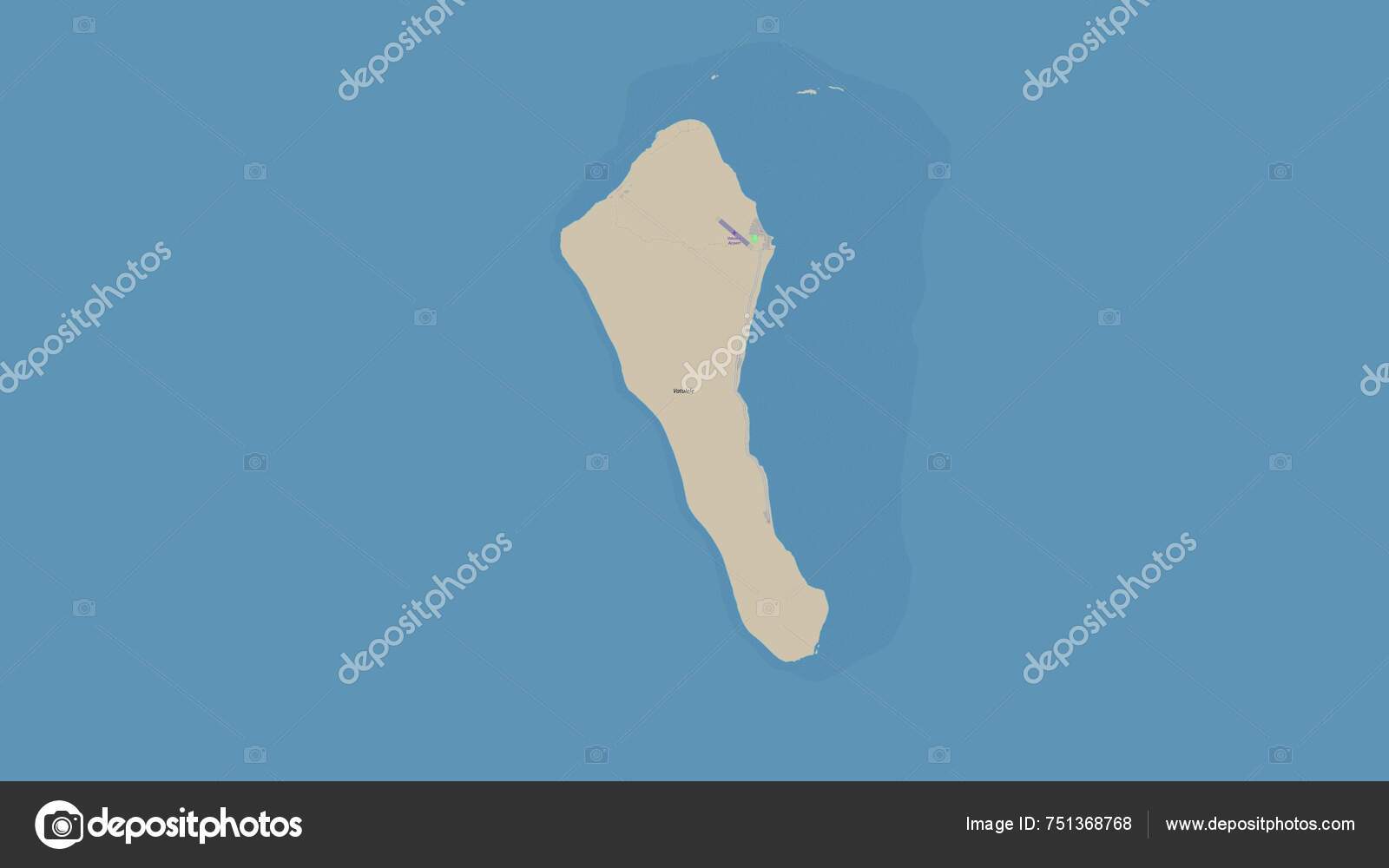 Vatulele Island South Pacific Ocean Topographic Osm Standard Style Map ...