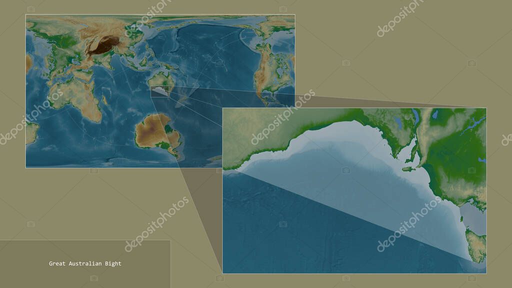 Gran Australian Bight. Primer plano del área de la cuenca con líneas ...