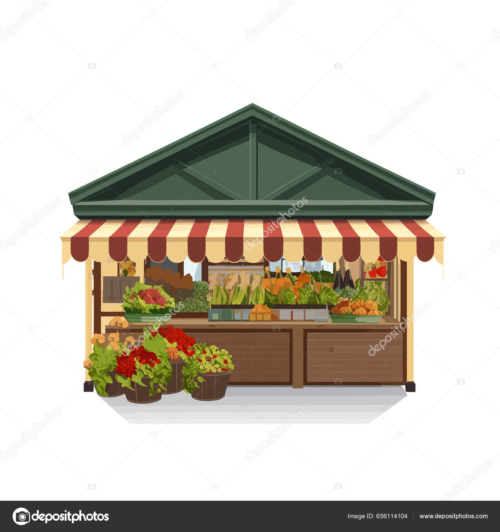 Food Market Vector Isolated White Stock Vector by ©AdamLevy 656114104