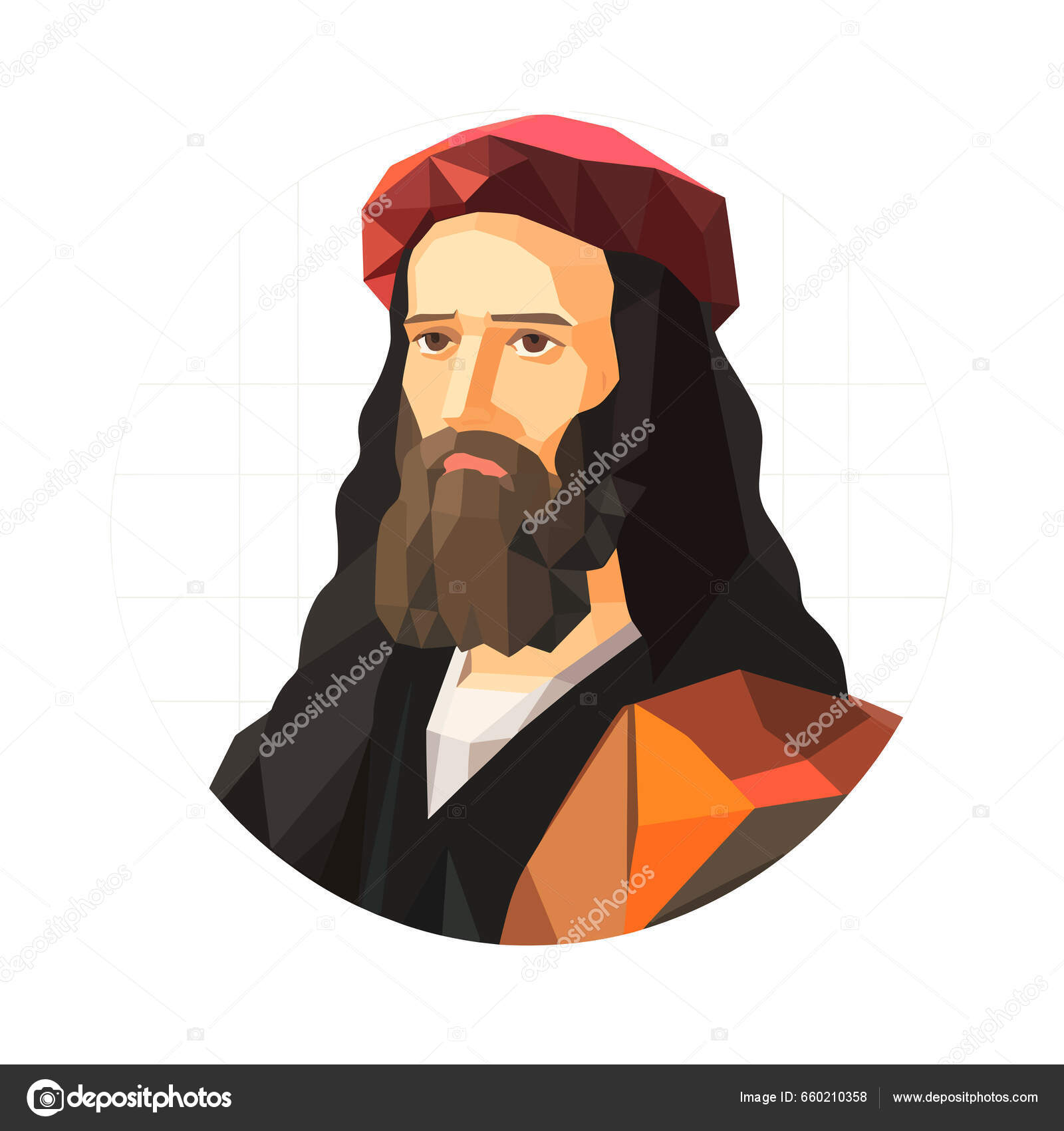 Leonardo Vinci Vector Ilustración Aislado Vector de stock por ©AdamLevy ...