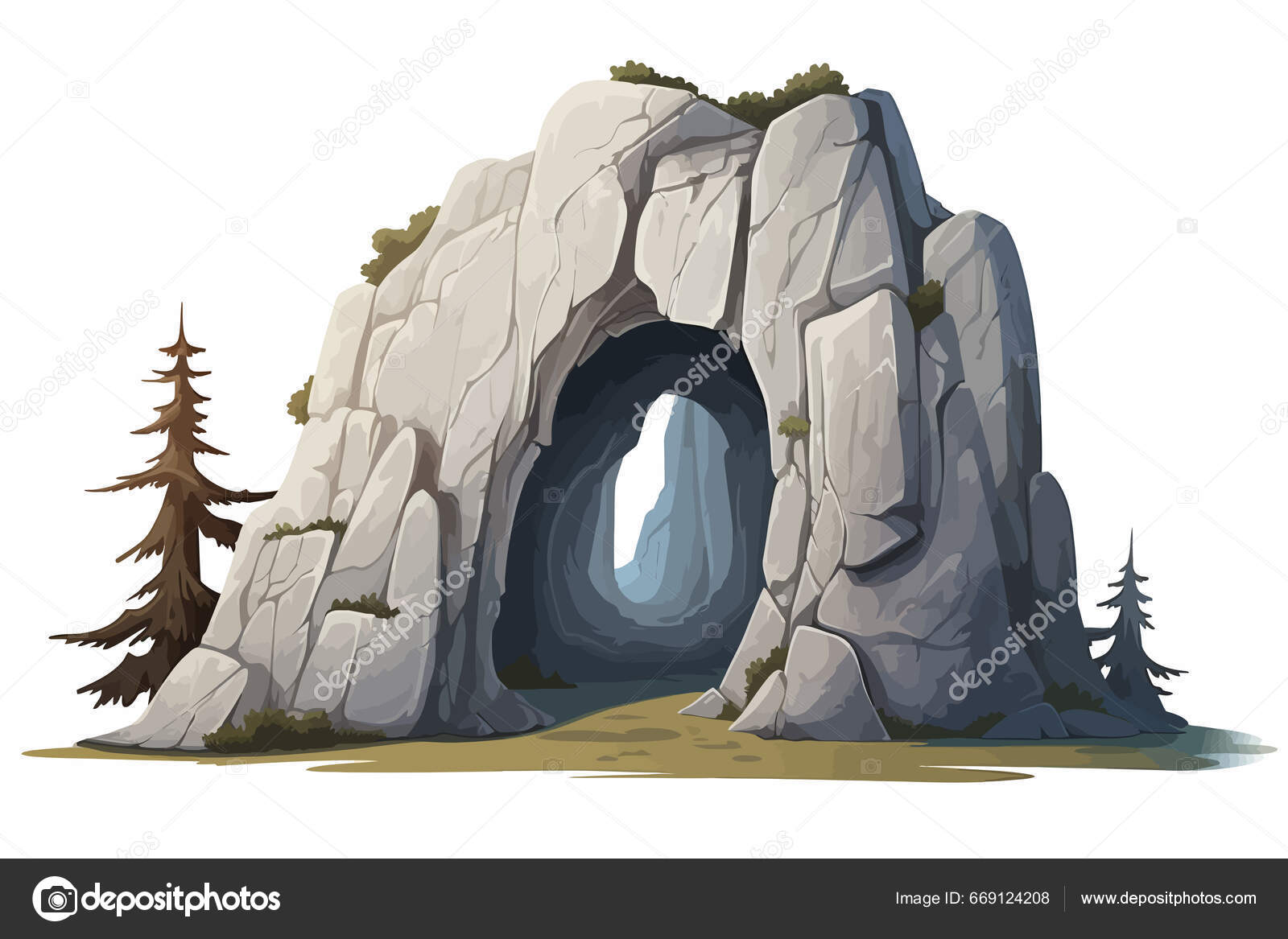 Large Rock Vector Flat Minimalistic Isolated Illustration Stock Vector ...