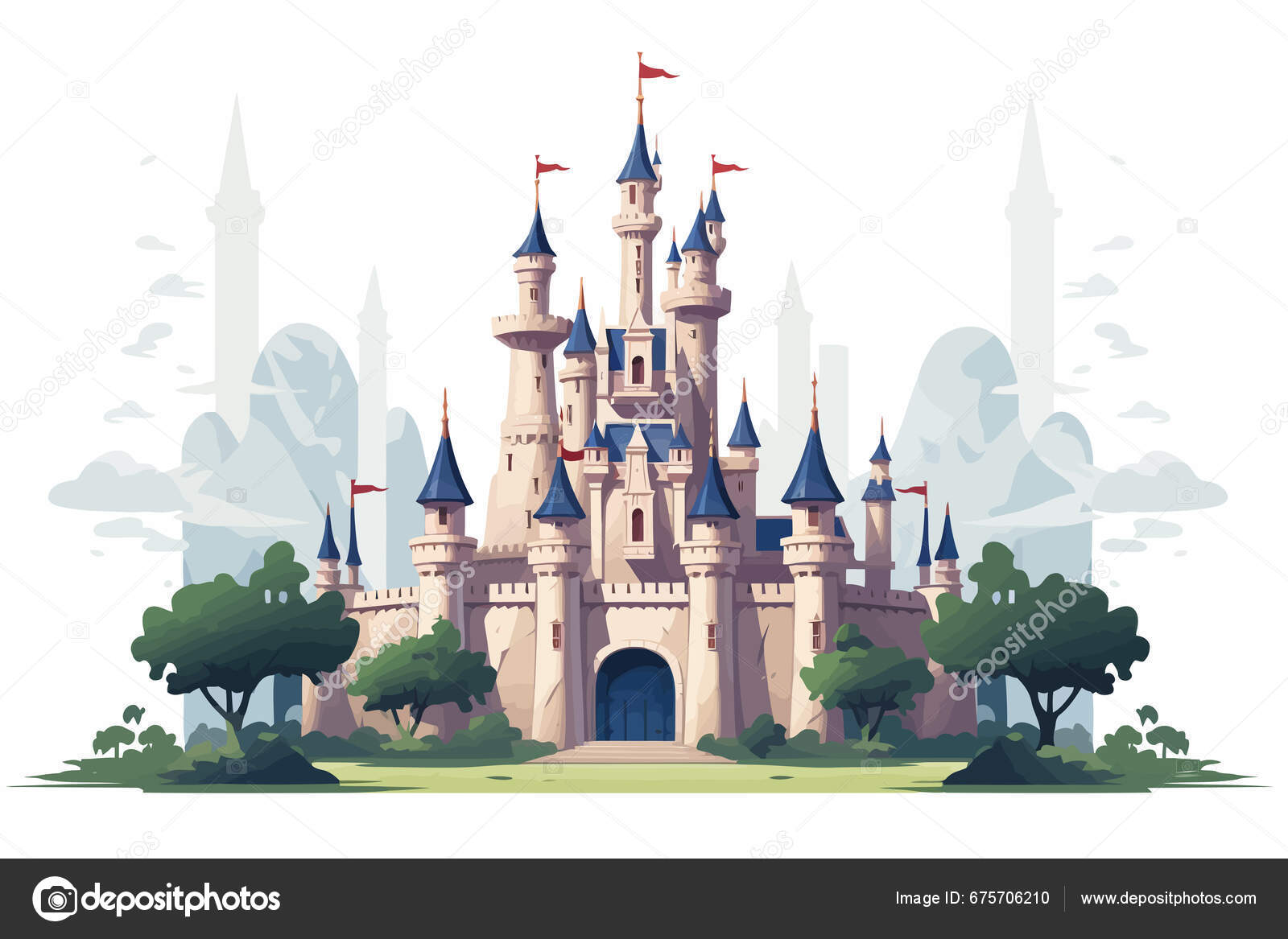 Castle Vector Flat Minimalistic Asset Isolated Illustration — Stock ...