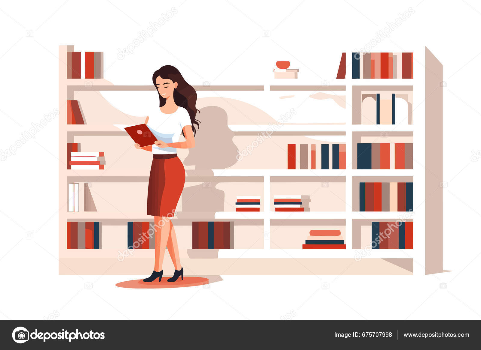 Woman Bookstore Vector Flat Minimalistic Isolated Illustration — Stock Photo © AdamLevy #675707998