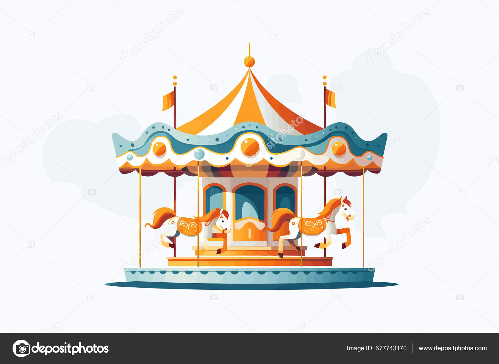 Carousel Vector Flat Minimalistic Isolated Illustration Stock Vector by ...