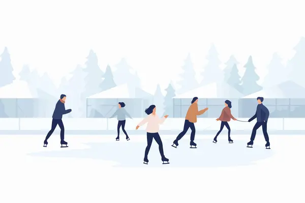 Playful Snowball Fight Smiling Couple Isolated Vector Style ...