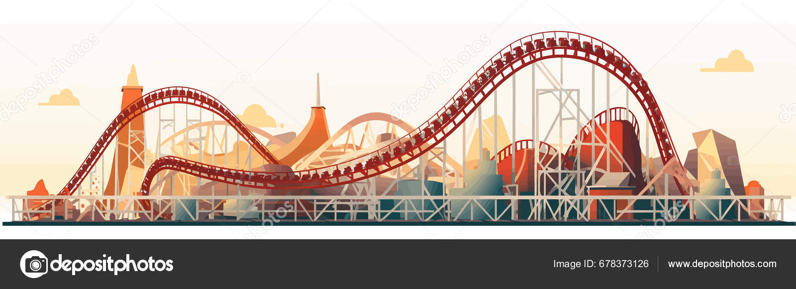 Montaña Rusa Vector Plano Minimalista Aislado Vector Estilo Ilustración ...