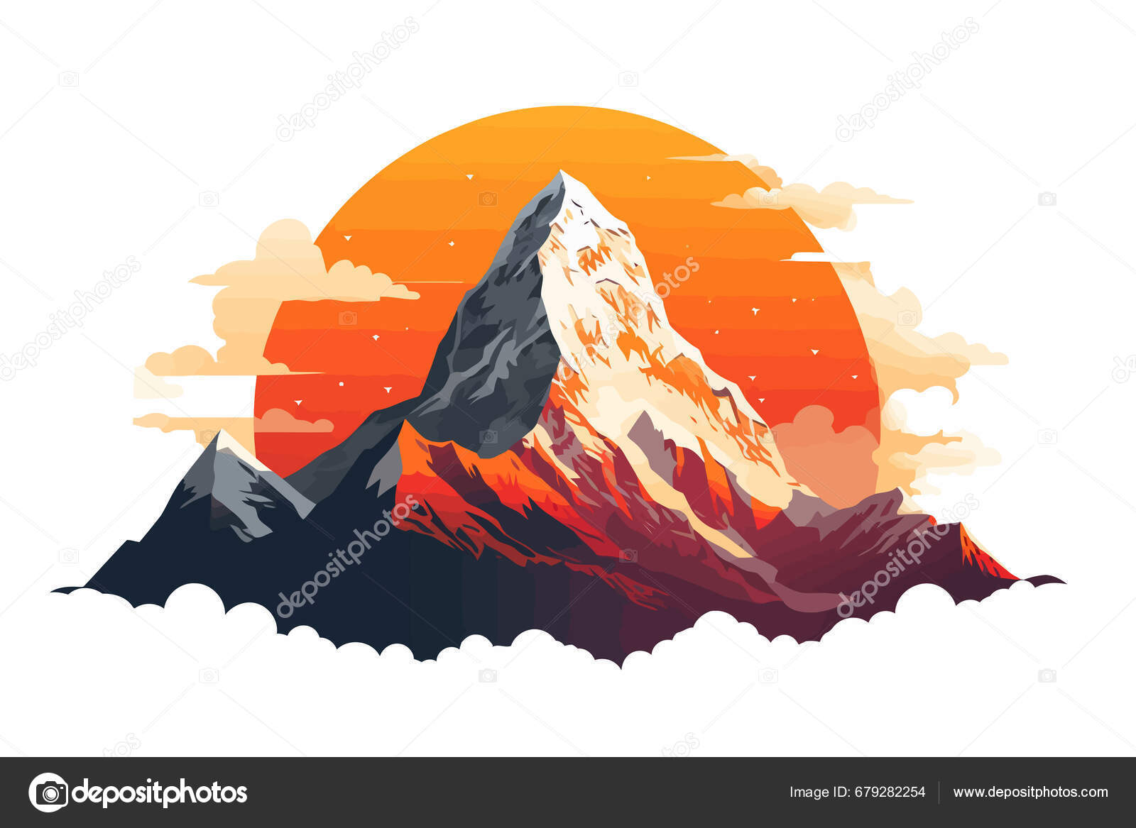Himalayas Vector Flat Minimalistic Isolated Vector Style Illustration ...