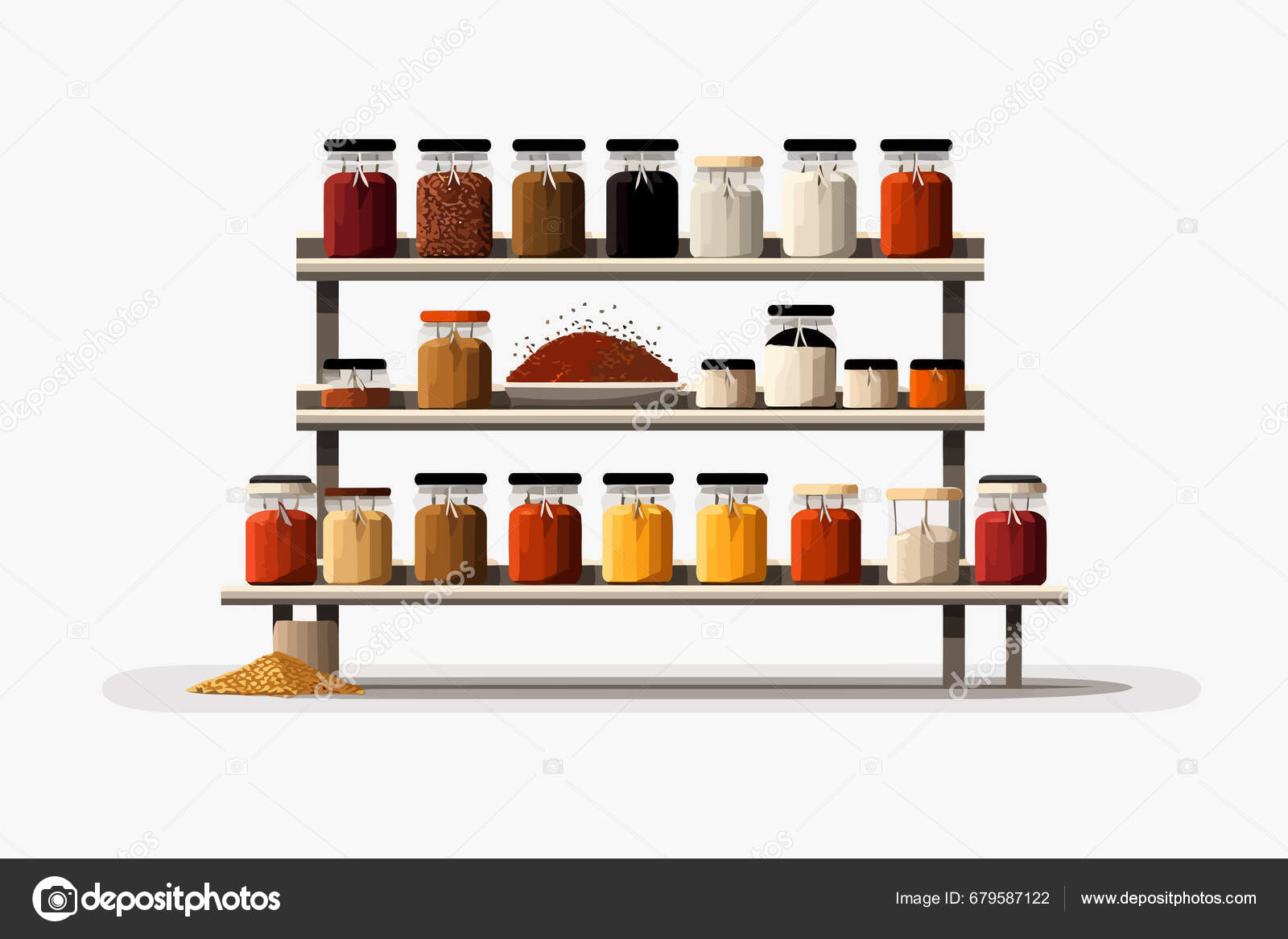 Spice Market Vector Flat Minimalistic Isolated Vector Style ...