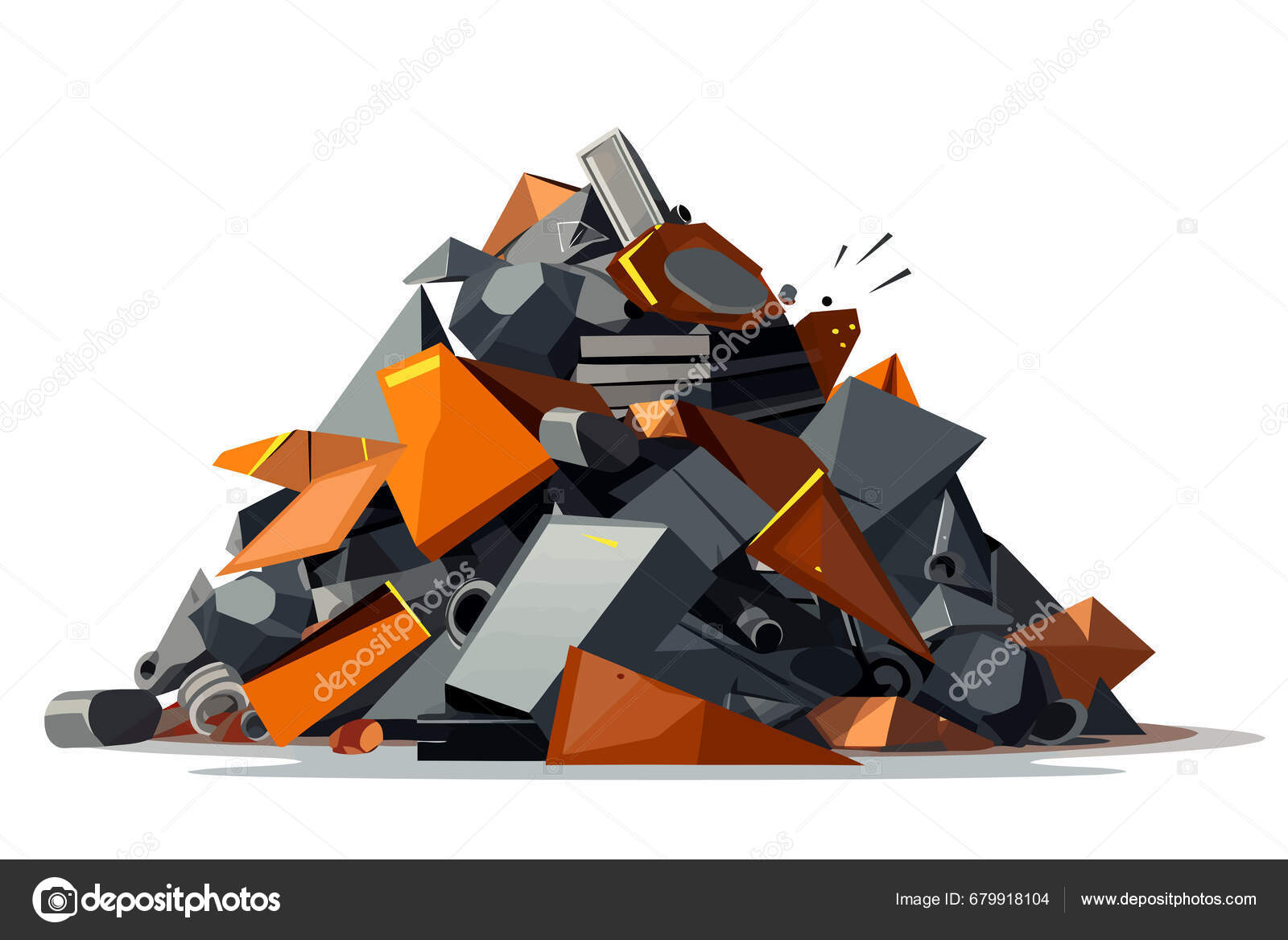 Metal Pile Trash Vector Flat Minimalistic Isolated Vector Style ...