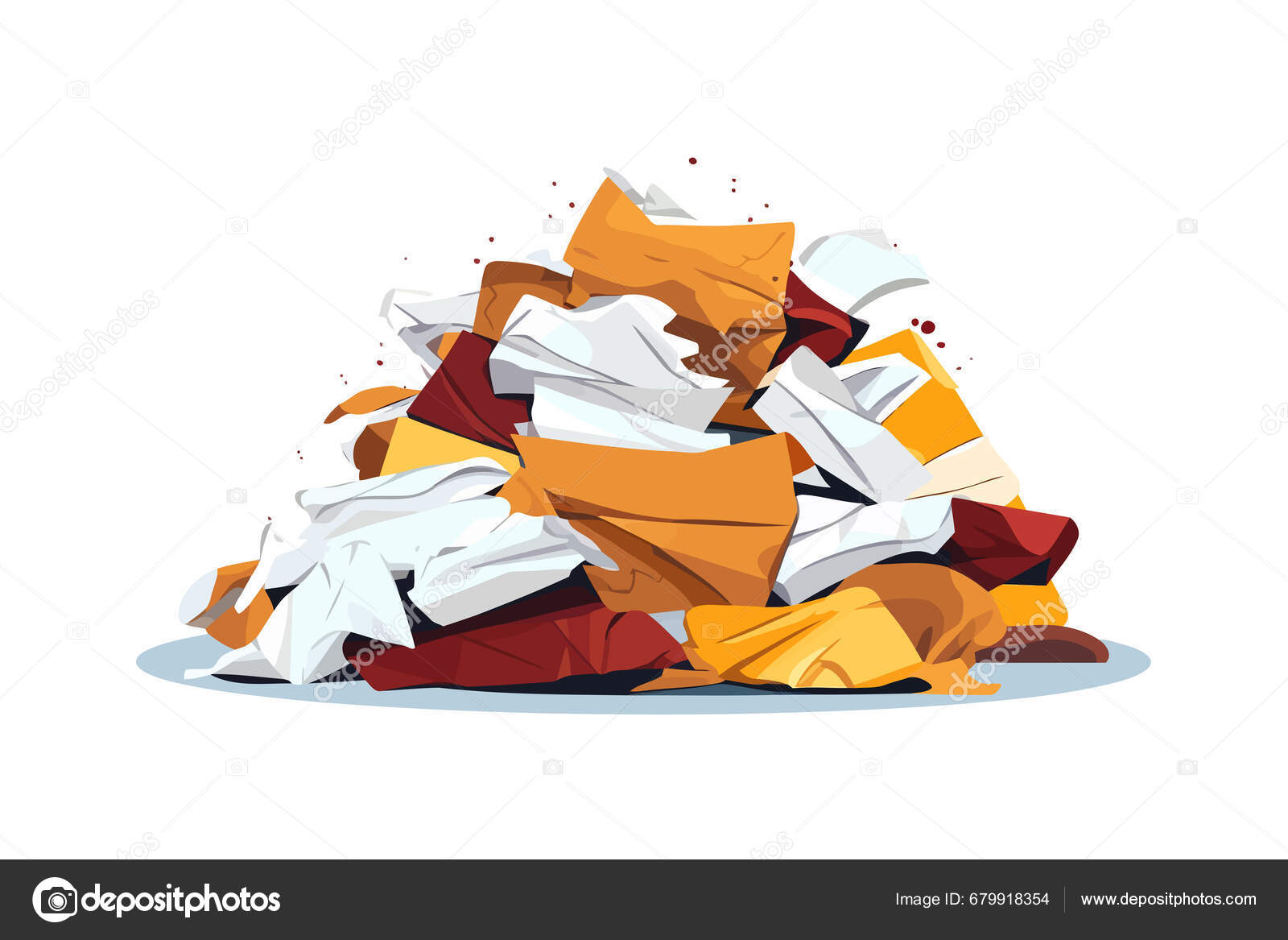 Paper Pile Trash Vector Flat Minimalistic Isolated Vector Style ...