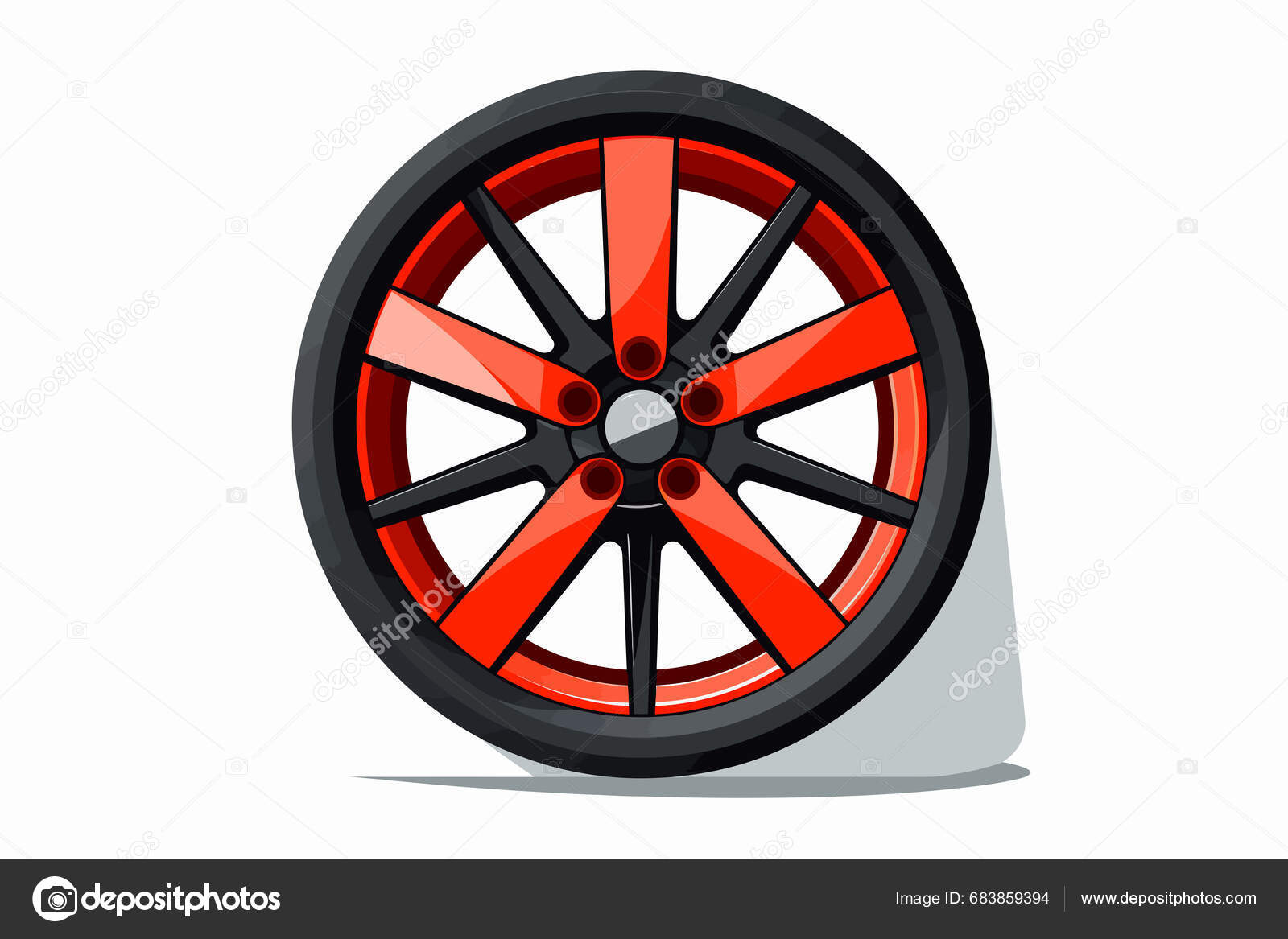 Rueda Coche Aislado Vector Estilo Ilustración Vector de stock por ...