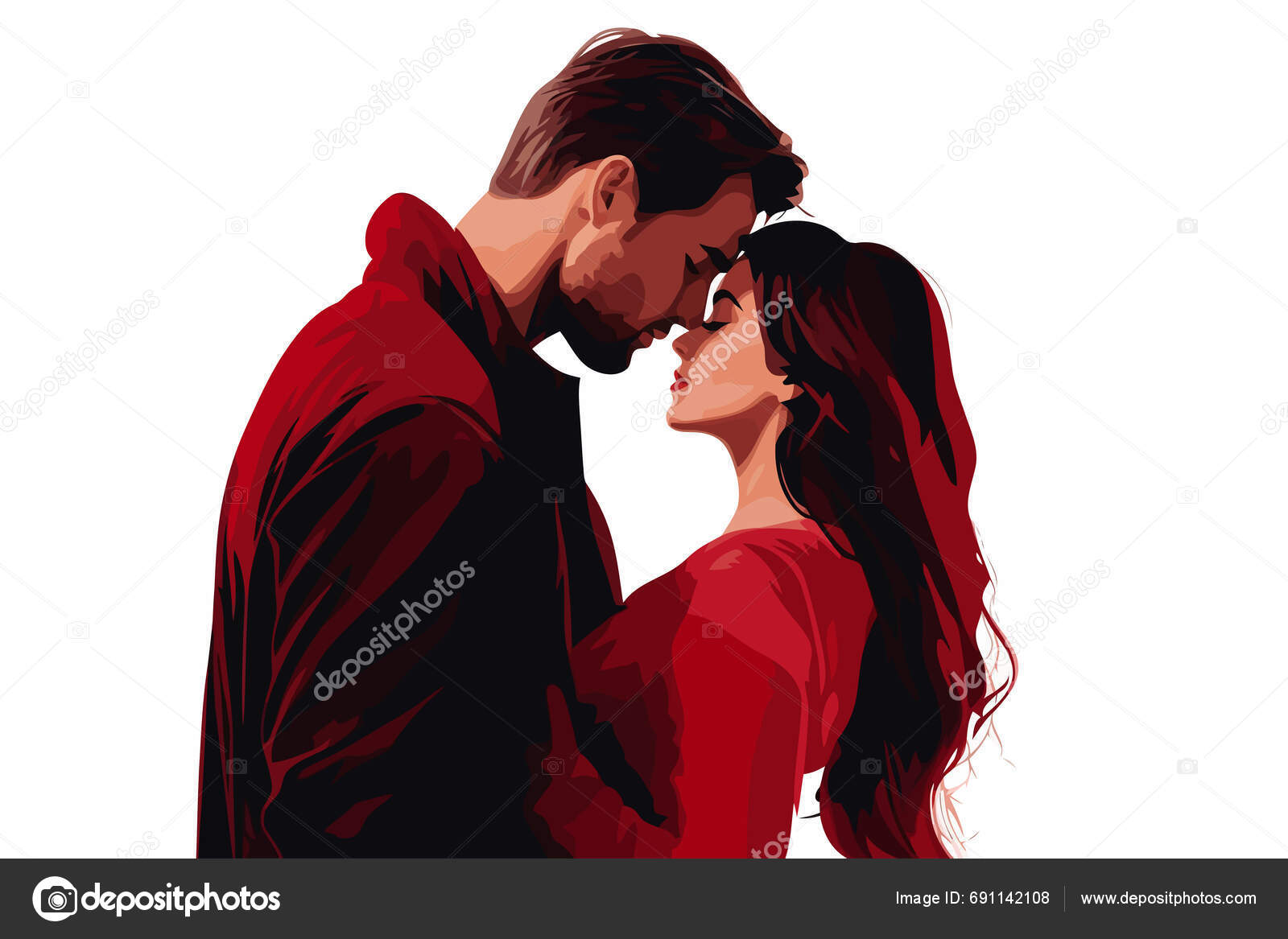 Romantic Couple Isolated Vector Style Illustration Stock Vector By