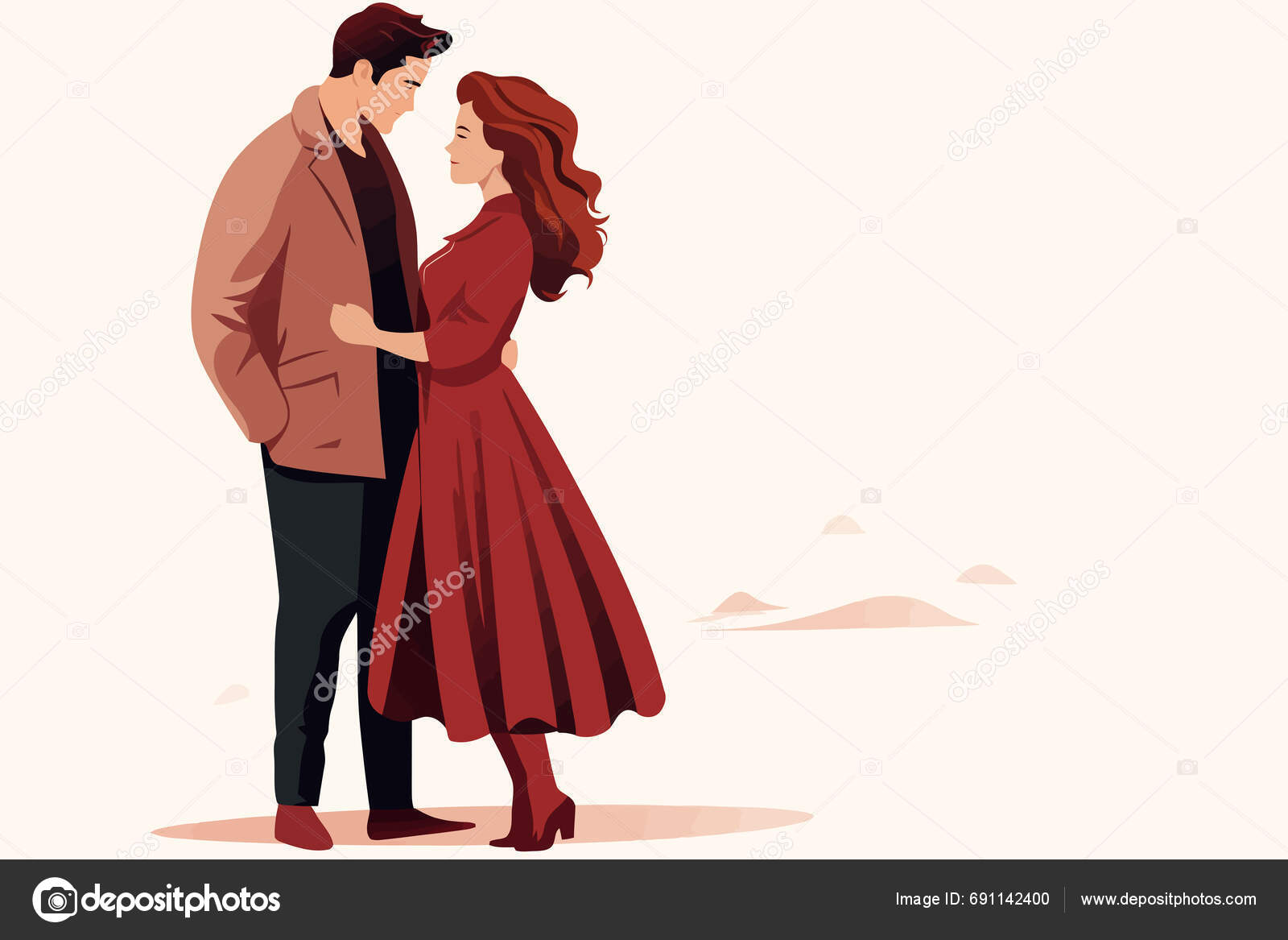 Romantic Couple Isolated Vector Style Illustration Stock Vector by ...