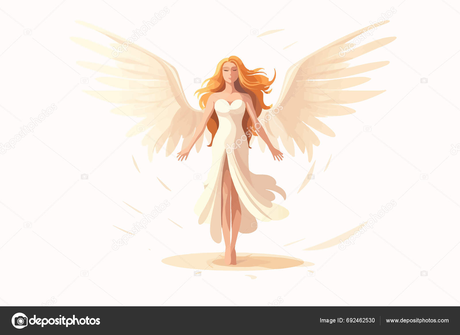 Ángel Mujer Aislado Vector Estilo Vector de stock por ©AdamLevy 692462530
