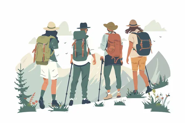 20,167,693 Hiking team Vector Images | Depositphotos