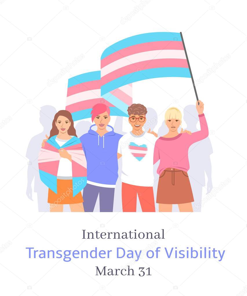 Celebración del Día Internacional de la Visibilidad Transgénero. Grupo ...