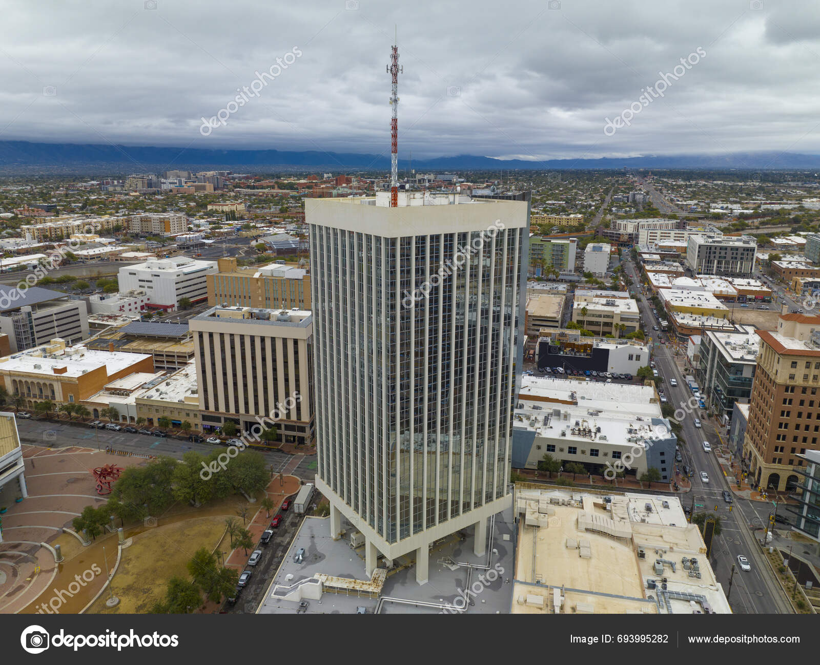 Tucson Modern Skyscrapers Including Bank America Plaza Building Stone ...