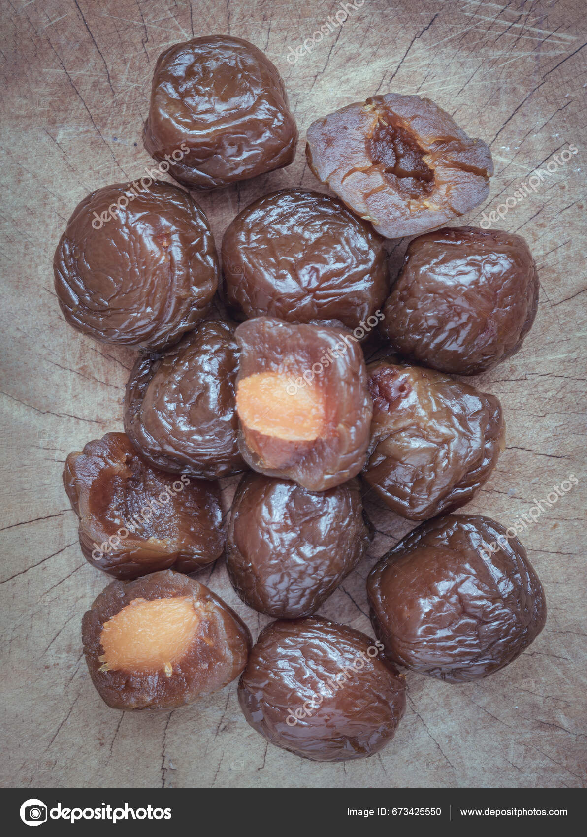 Close Flavored Preserved Chinese Plums Preserved Fruits Wooden ...