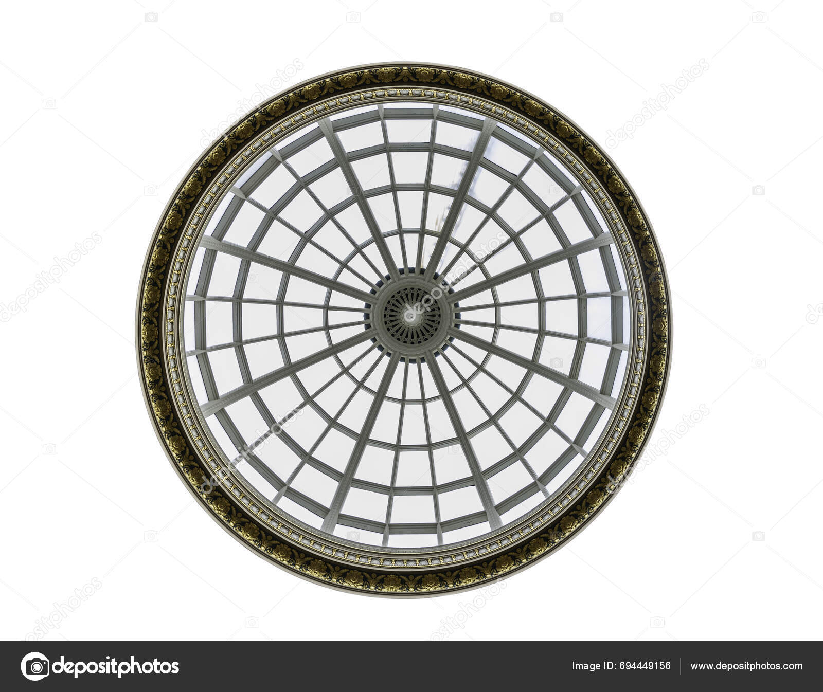 High Ceiling Glass Dome Isolated White Background Clipping Path Ceiling ...