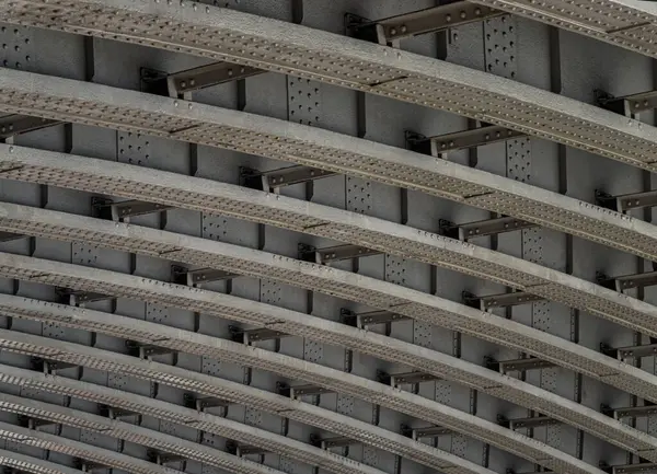 View Structure Beams Curved Steel Bridge Framework Metal Arches Girder ...