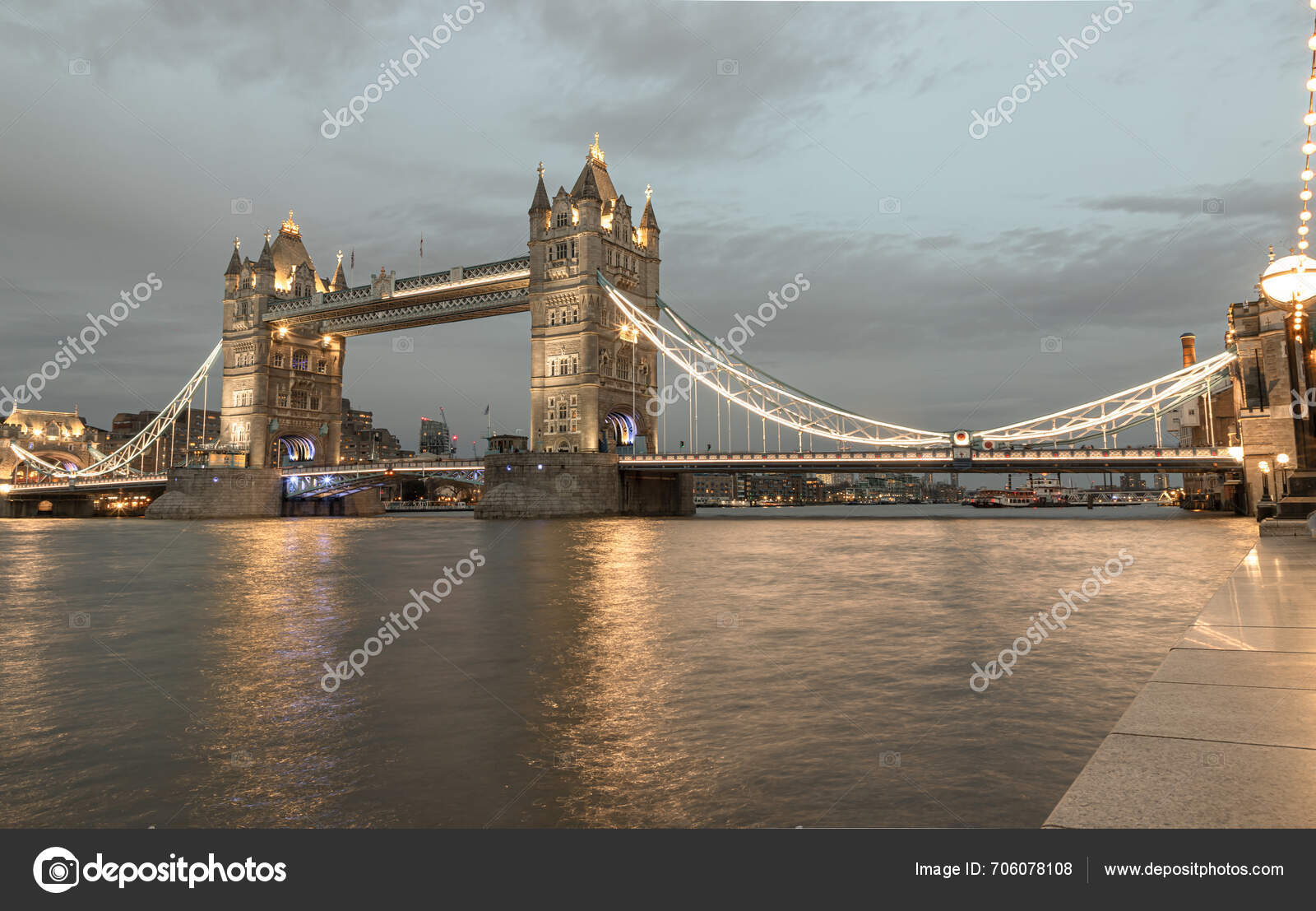 London Feb 2024 Beautiful Scenery View Famous Tower Bridge Skyline ...