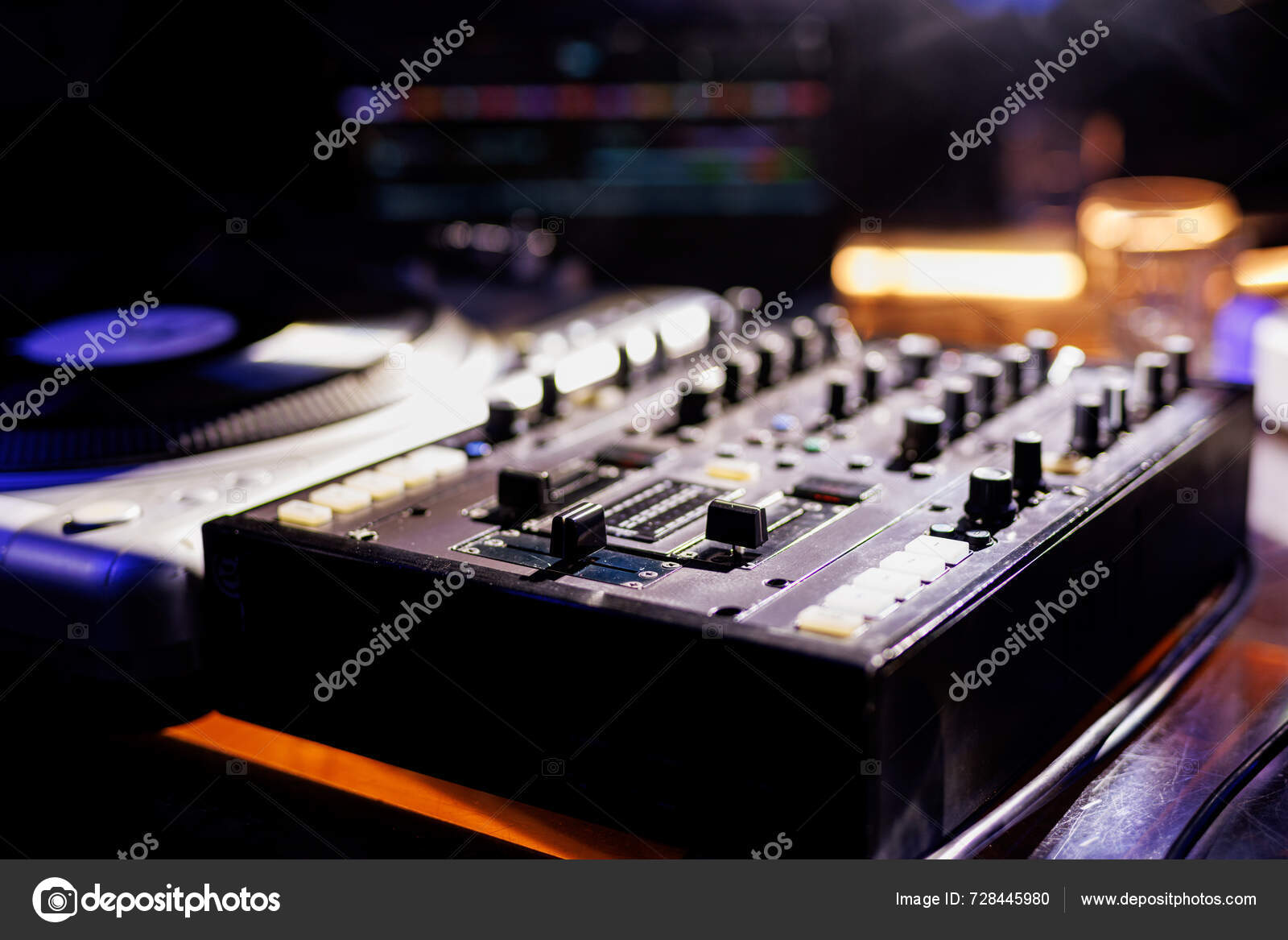 Close View Professional Mixing Console Various Knobs Sliders — Stock ...