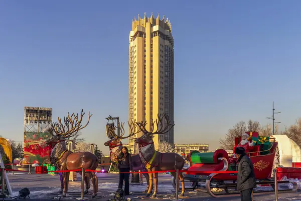 Almaty City December 2023 Kazakhstan Almaty Dostyk Avenue – Stock ...