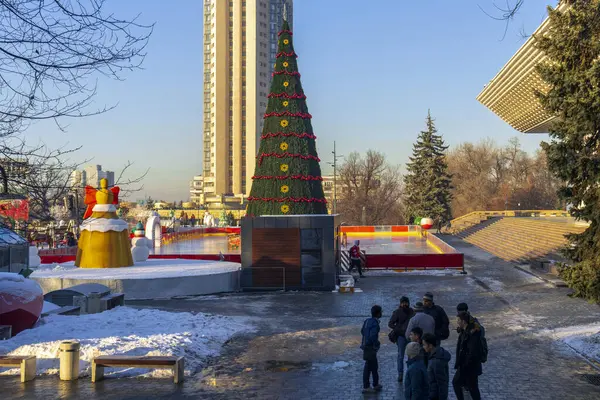Almaty City December 2023 Kazakhstan Almaty Dostyk Avenue – Stock ...