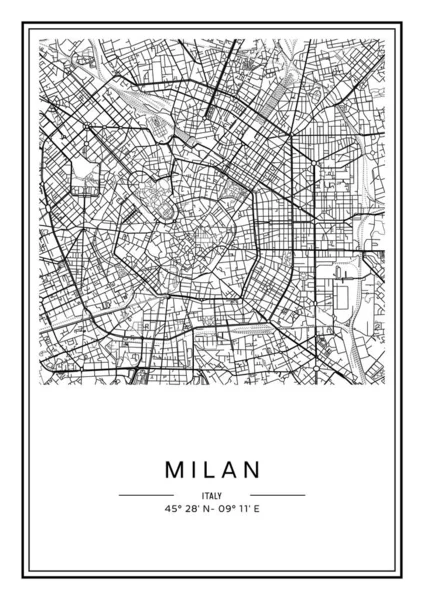 100,000 Milano mappa Vector Images | Depositphotos