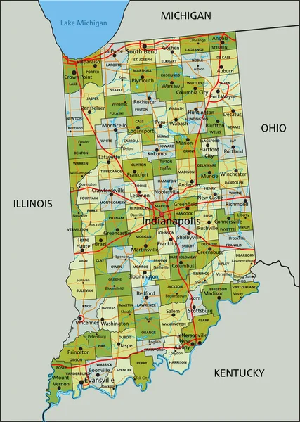 Iowa Highly Detailed Editable Political Map Labeling Stock Vector by ...