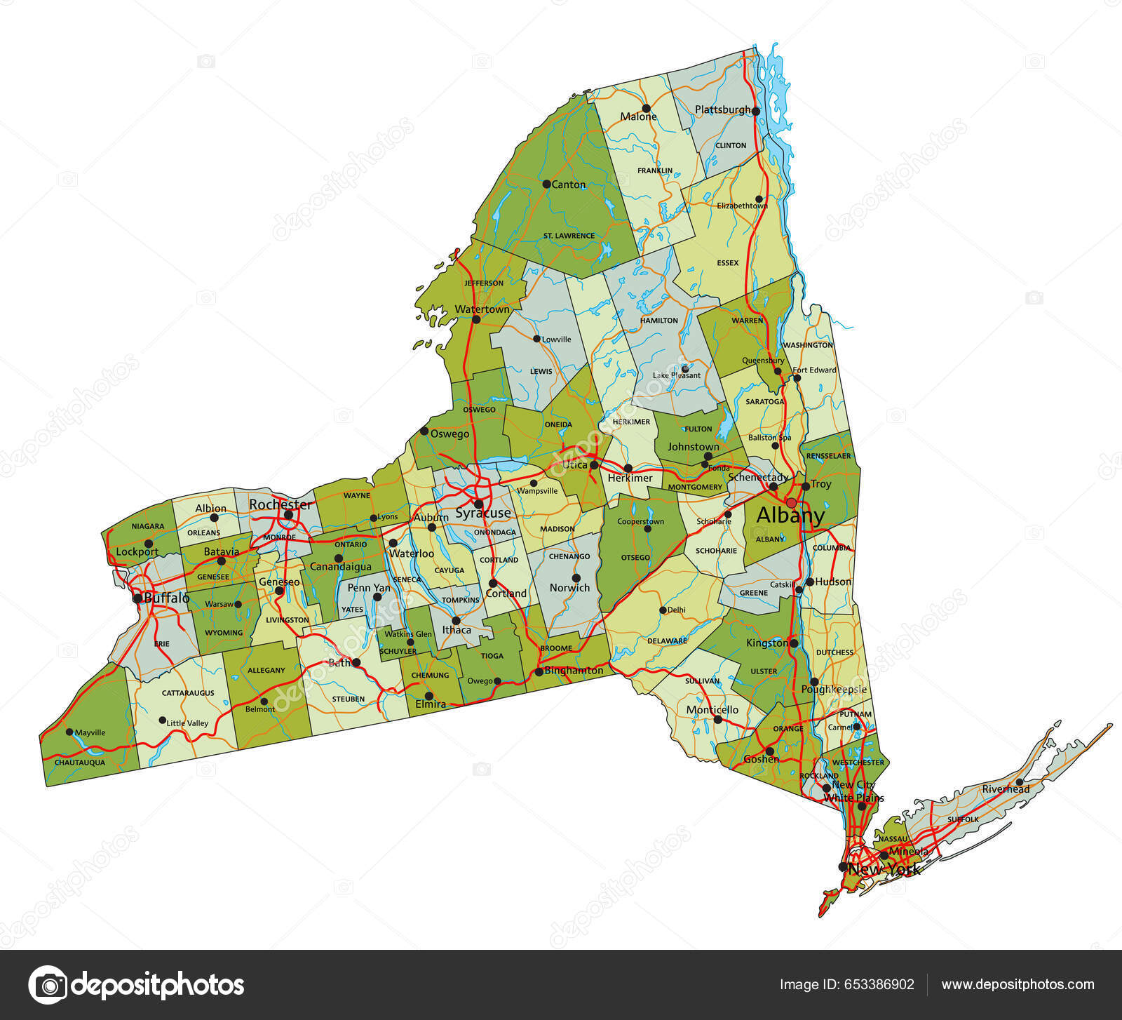 Political Map Of New York