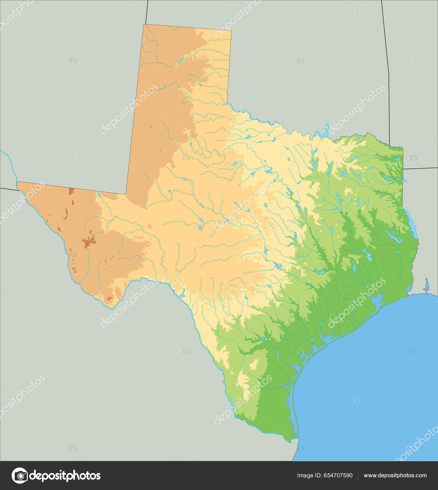 Mapa Físico En Blanco De Texas Mapa De Condados Blancos De Texas Usa