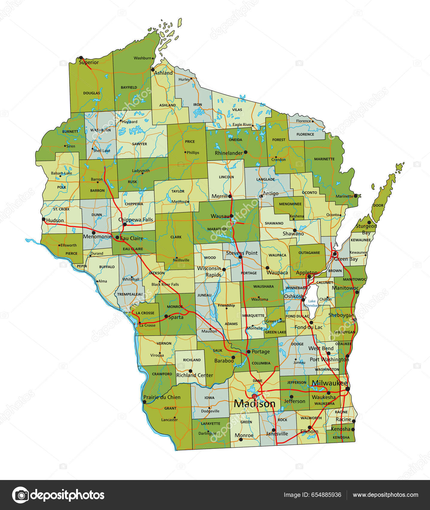 Mapa Político Editable Altamente Detallado Con Capas Separadas ...