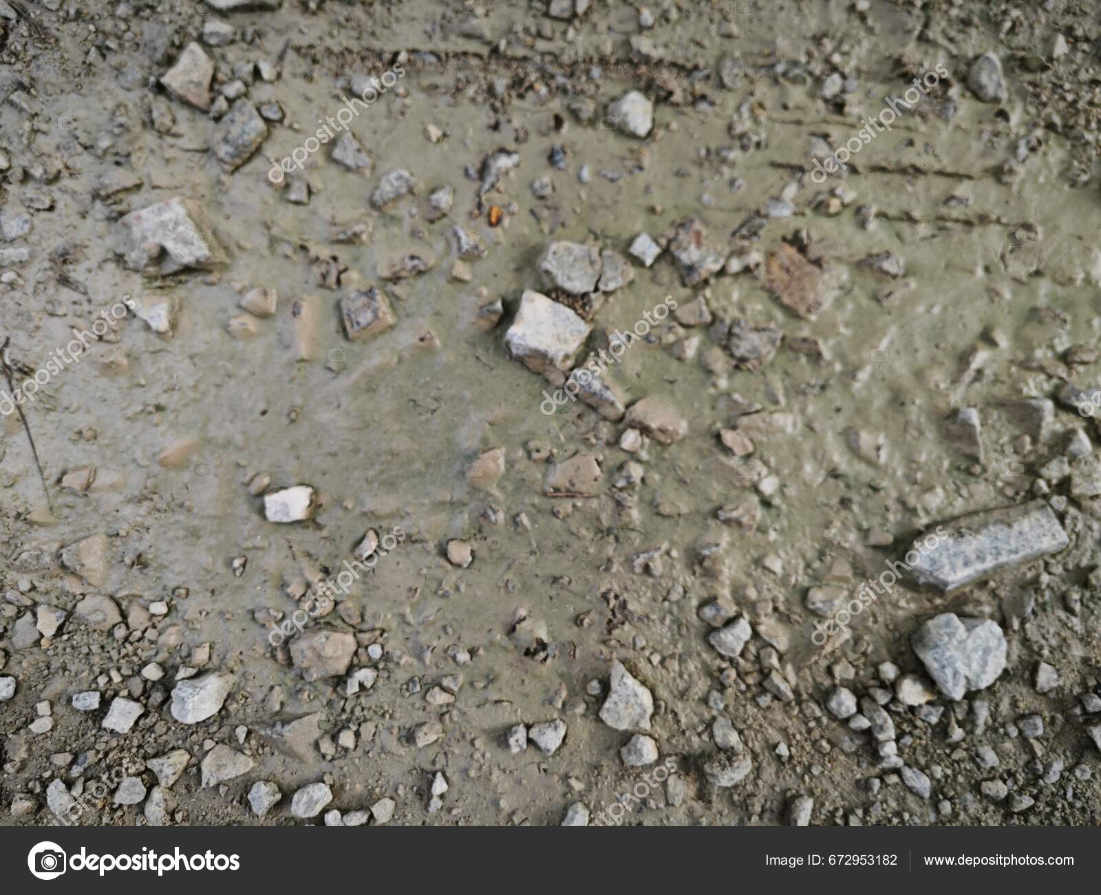 Dried Puddle Left Stones Pathway — Stock Photo © sweemingyoung #672953182