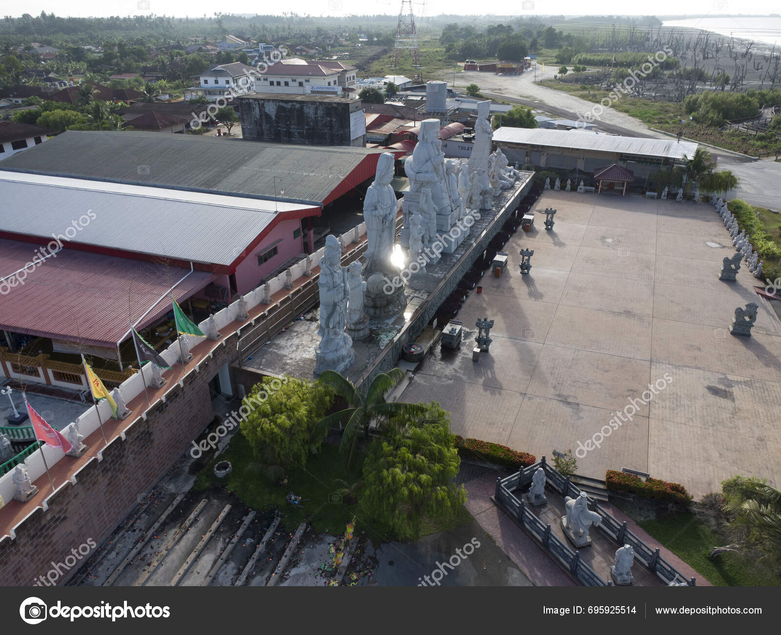 Sitiawan Perak Malásia Janeiro 2024 Vista Aérea Redor Templo Chinês ...