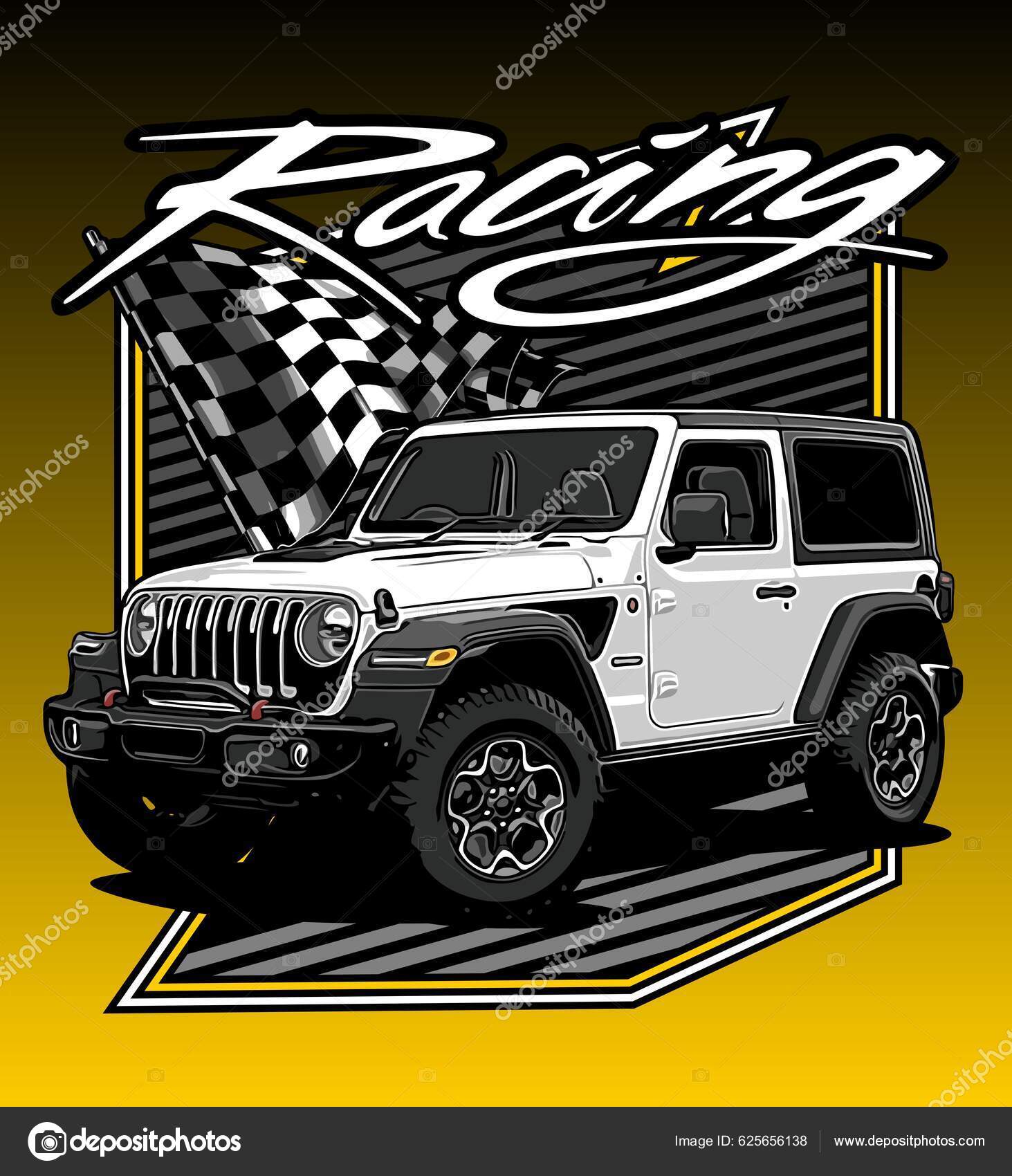 White Car Racing Flag Background Vector Template Stock Vector by ...