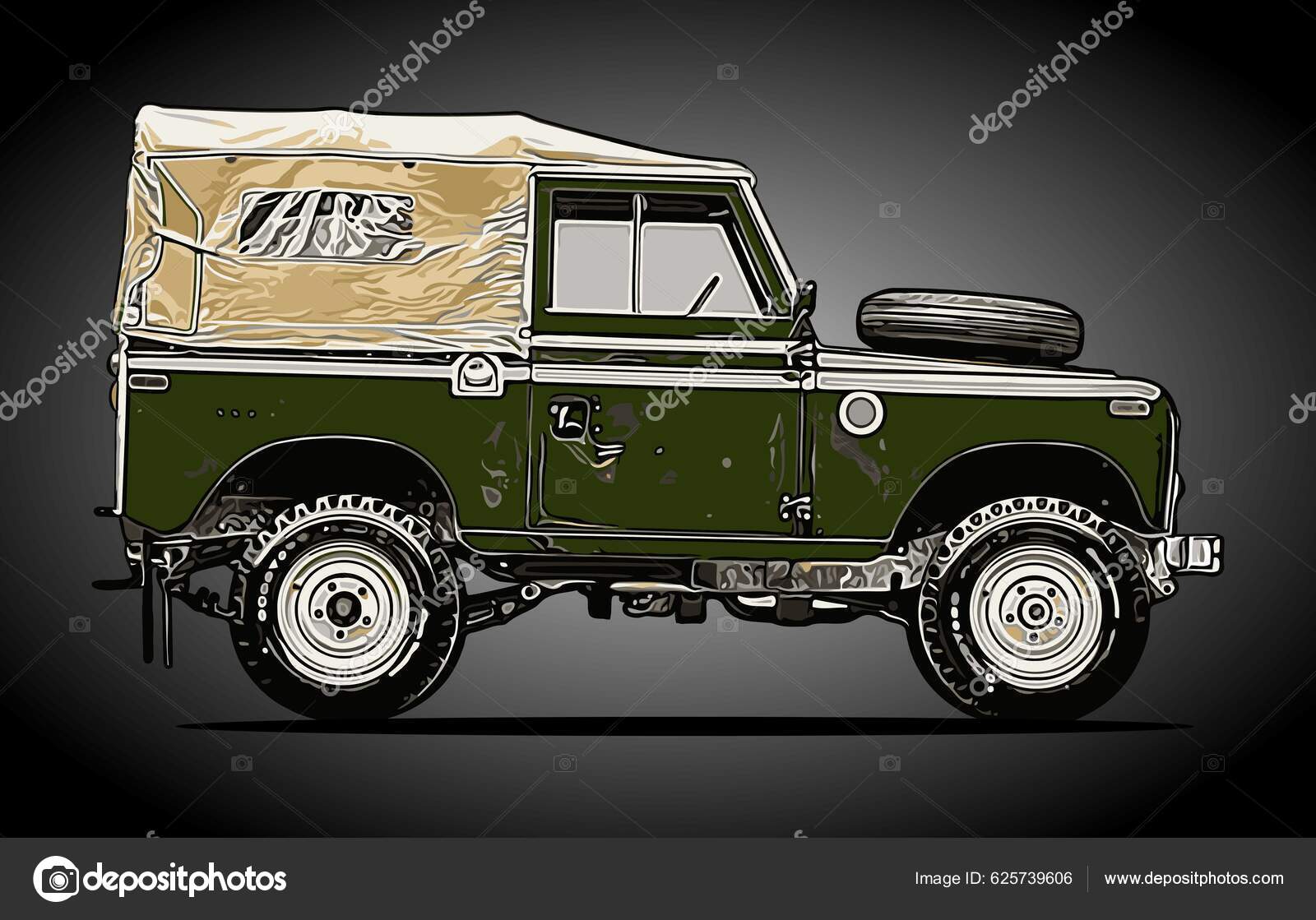 Retro Suv Side View Vector Template Stock Vector by ©jellybox 625739606
