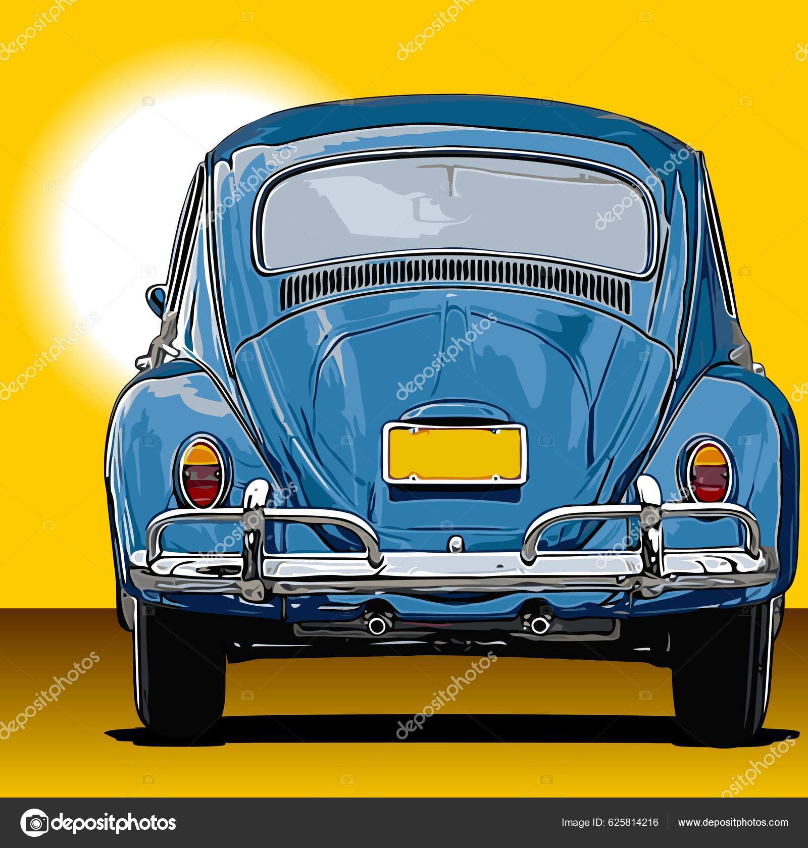 Vintage Car Back View Vector Template Stock Vector By ©jellybox 625814216