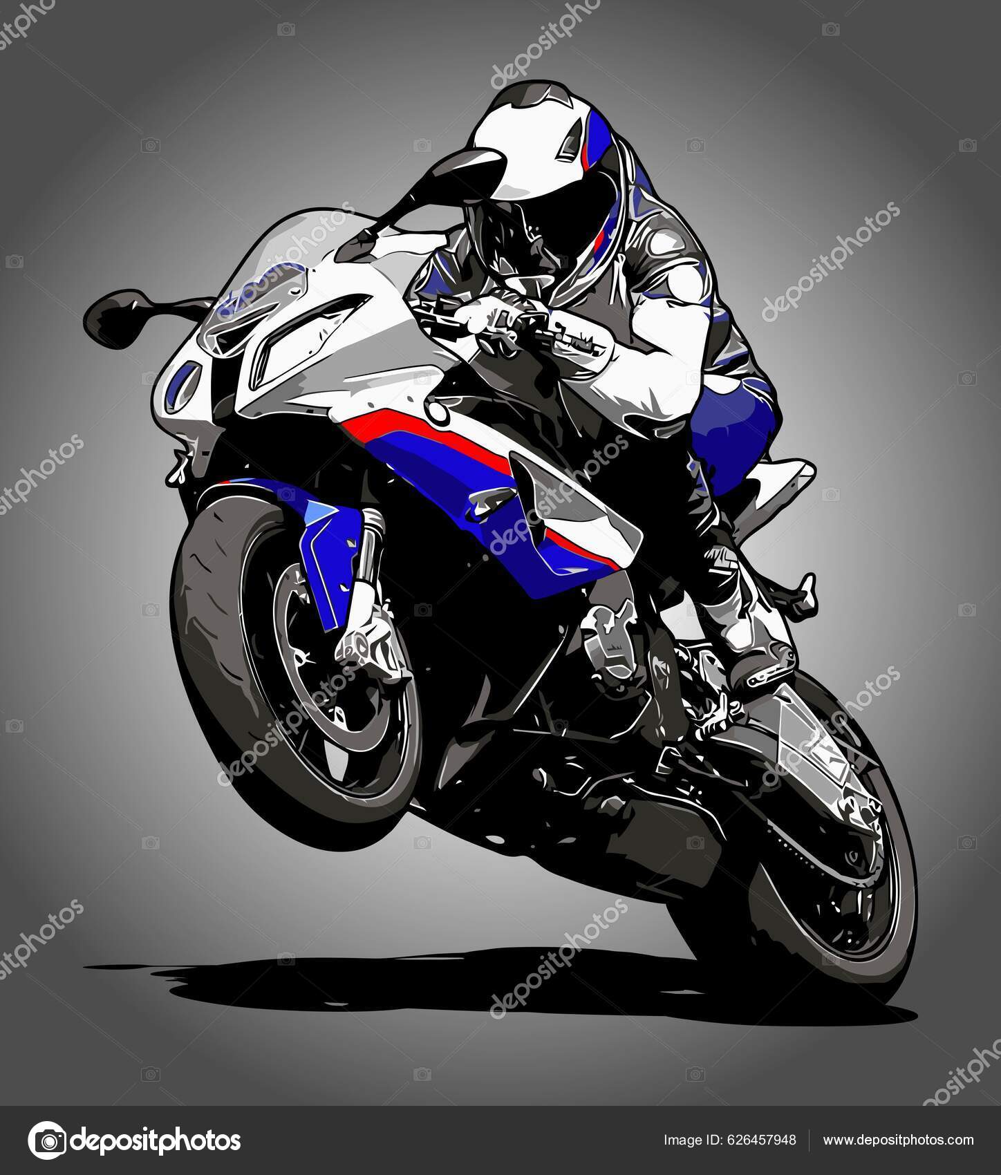 Cartoon Motorbike Wheelie