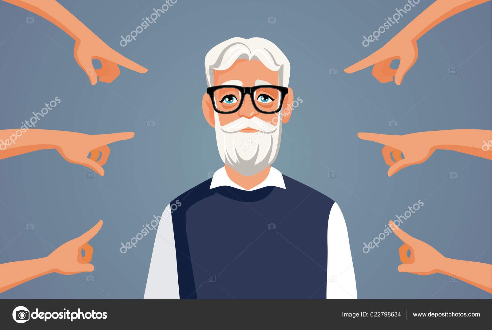 Personas Criticando Anciano Vector Ilustración Dibujos Animados Vector ...