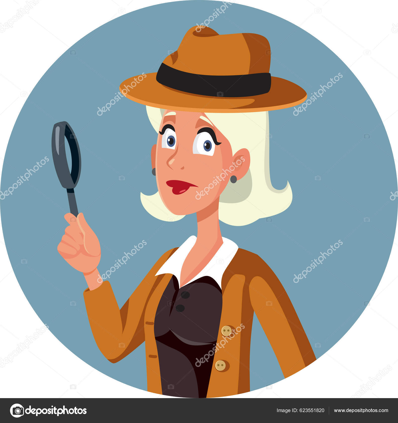 Female Detective Magnifying Glass