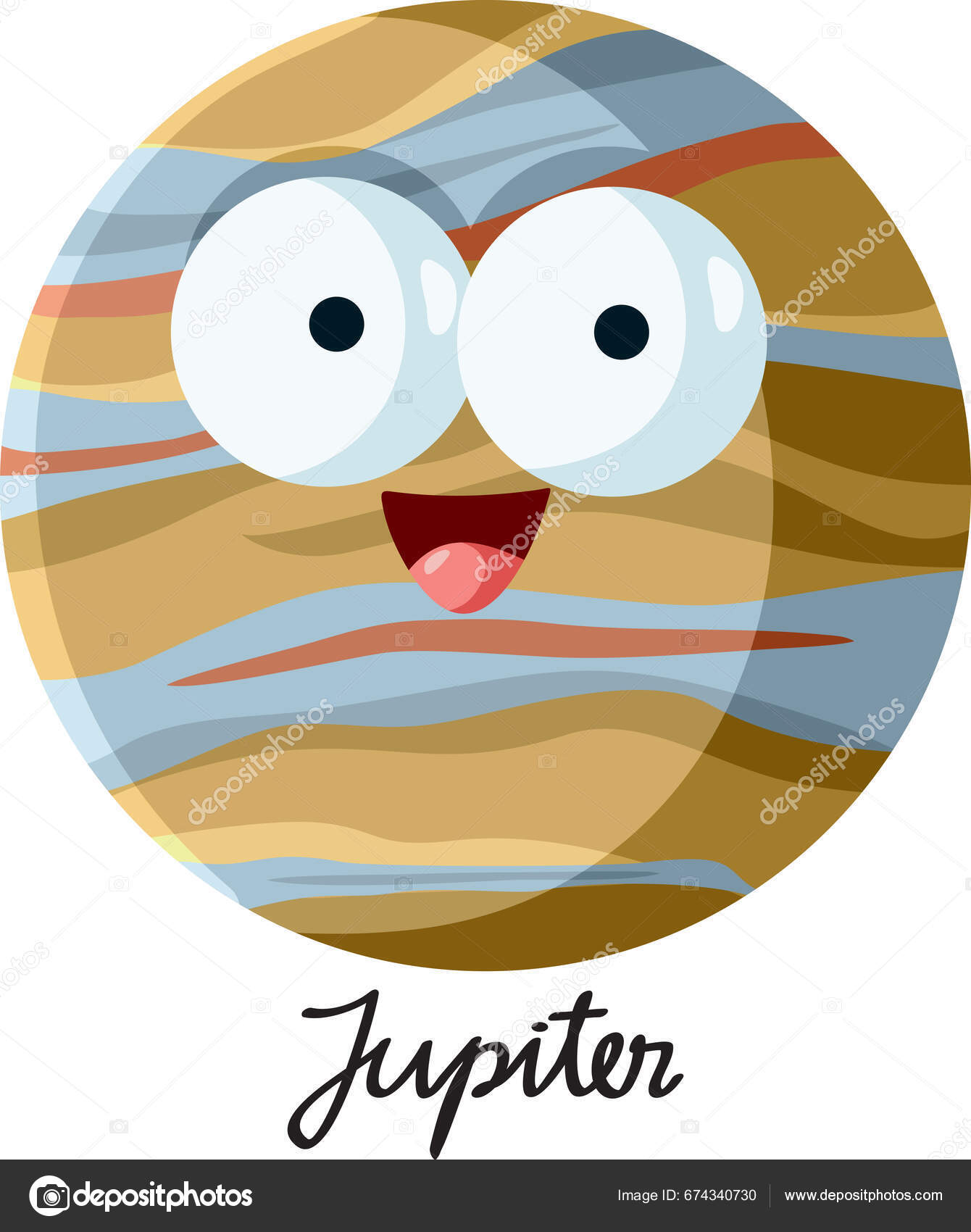 Jupiter Planet Vector Cartoon Design Funny Illustration Stock Vector by ...